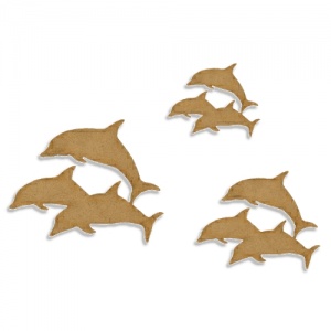 Dolphin Trio Style 1 - MDF Wood Shape